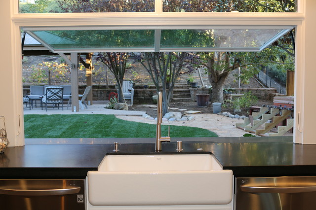 Kitchen Window that brings the Outdoors In - Transitional - Kitchen ...