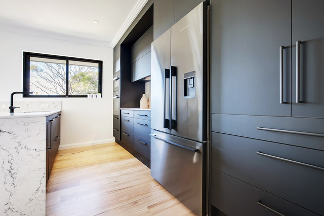 Kitchen with Black Laminex Absolate Matt doors - Modern - Kitchen ...