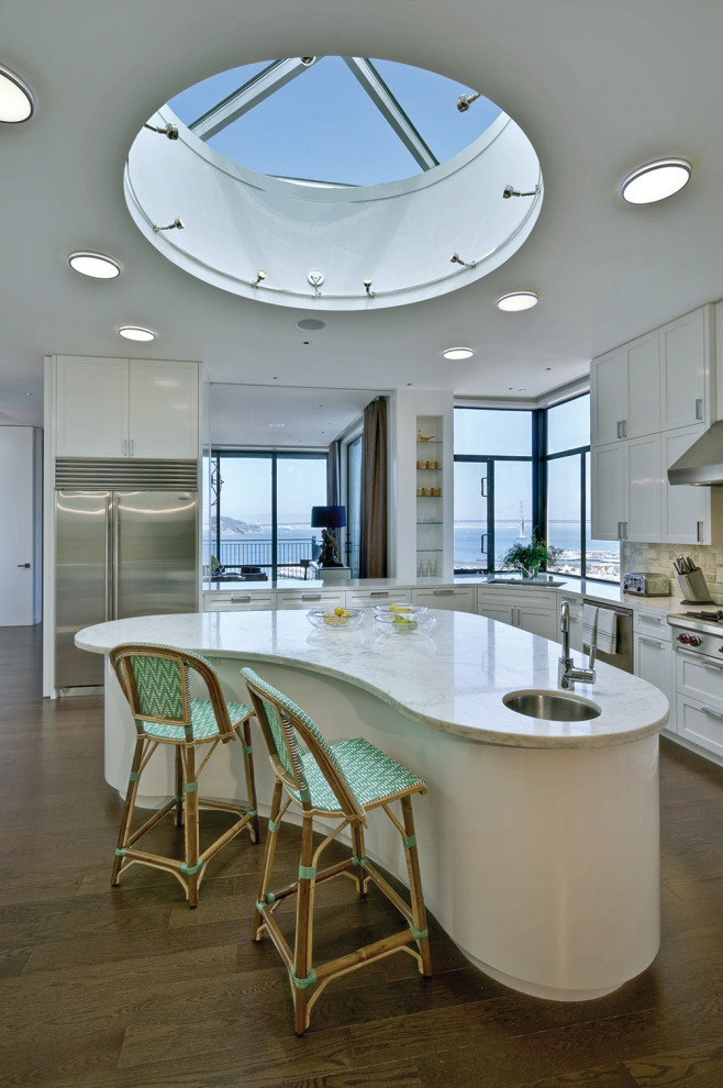 Kitchen with Kidney Shaped Island - Transitional - Kitchen - San ...