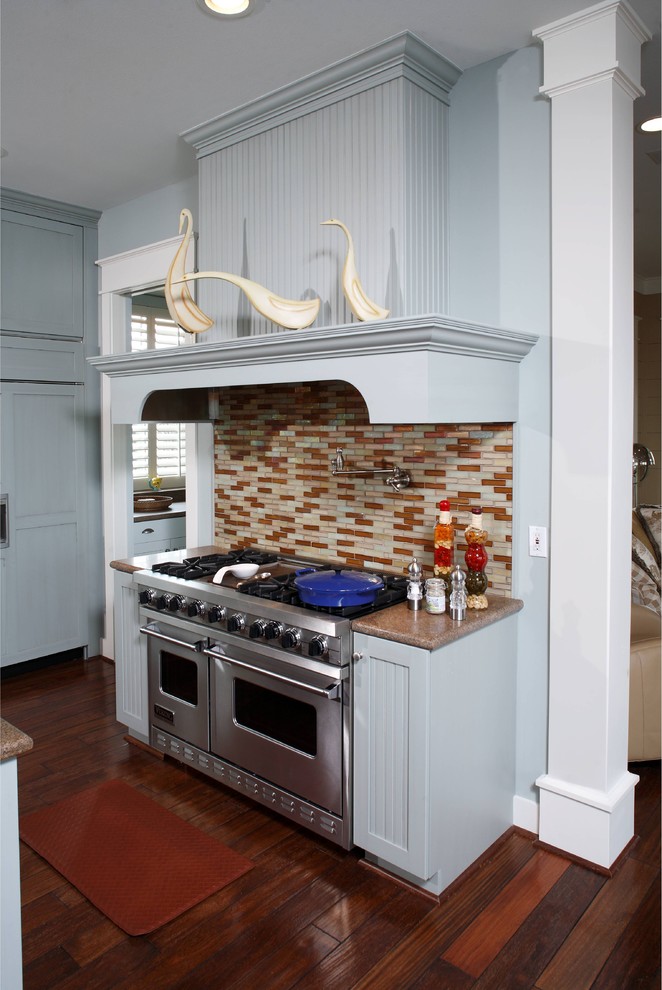 Kitchen with Large Mantle Hood - Traditional - Kitchen - Houston - by ...