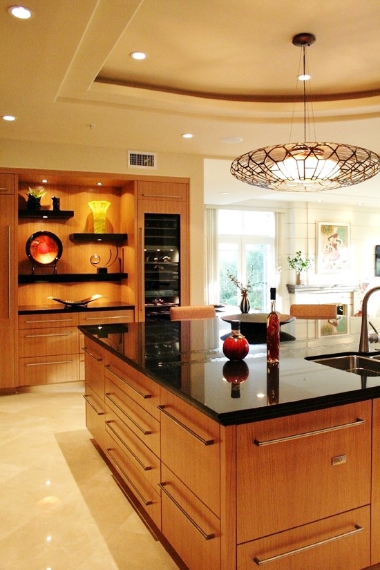 KITCHEN WITH UNIQUE DISPLAY SHELVES - Contemporary - Kitchen - San ...