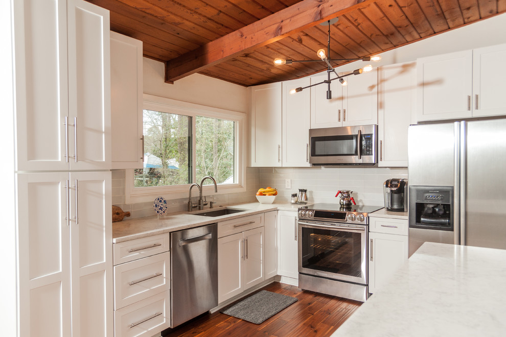 Kitchen with Wood Beams - Contemporary - Kitchen - Atlanta - by ...