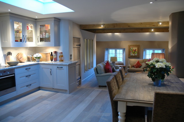 Sociable open plan cooking, eating and lounging space - Contemporary ...