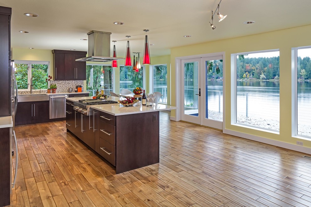 Lake view from kitchen - Contemporary - Kitchen - Seattle - by ...