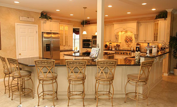 Large Angular Kitchen Island - Traditional - Kitchen - New York - by ...