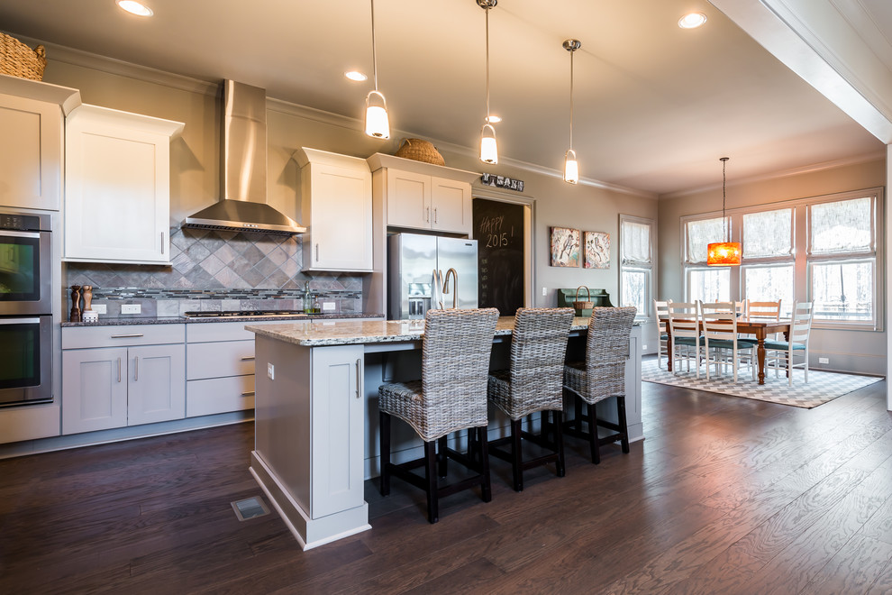 Large Custom Kitchen with Breakfast Area - Transitional - Kitchen ...