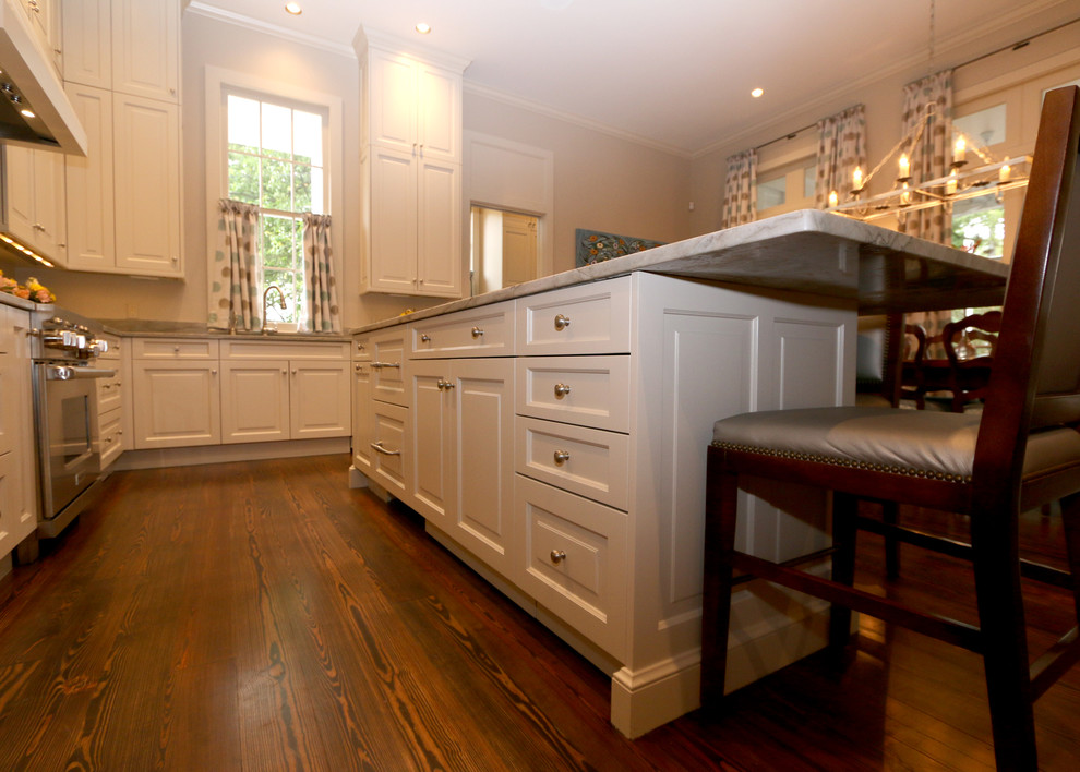Large Eat in Kitchen with Floor to Ceiling Brookhaven Cabinetry ...