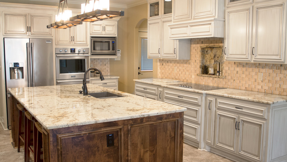 Large Granite Kitchen Island - Traditional - Kitchen - Little Rock - by ...