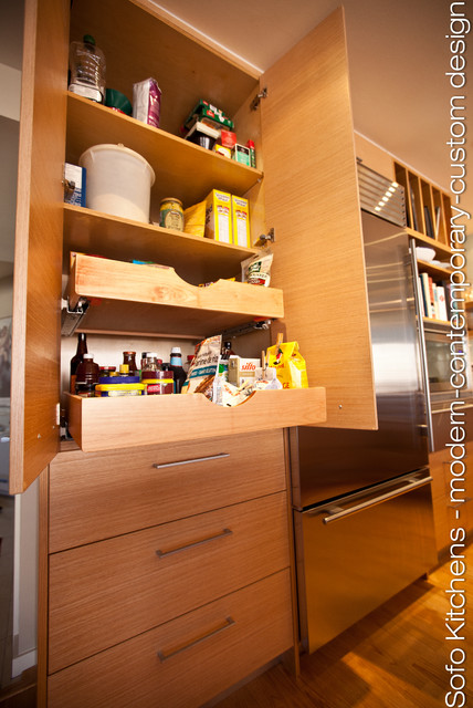 Large Pantry with Pull Out, Soft Closing Shelves - Asian - Kitchen ...