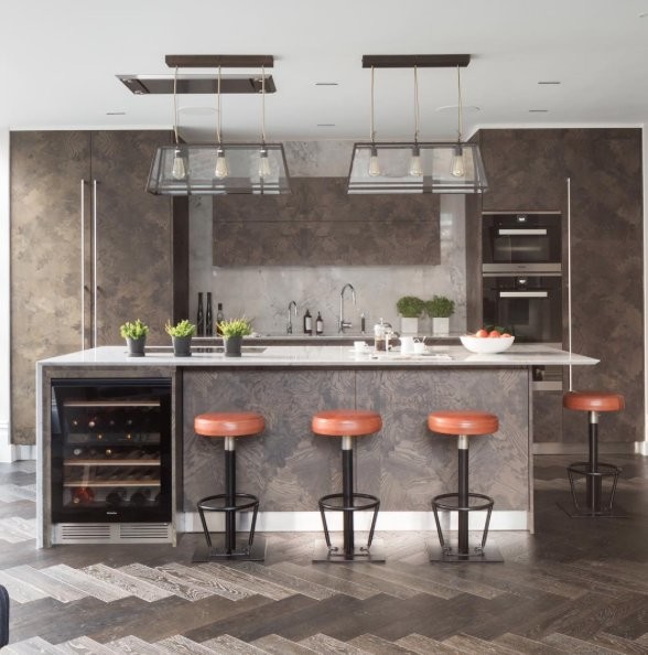 Laser Cut Ash Burr Bespoke Kitchen - Contemporary - Kitchen - London ...