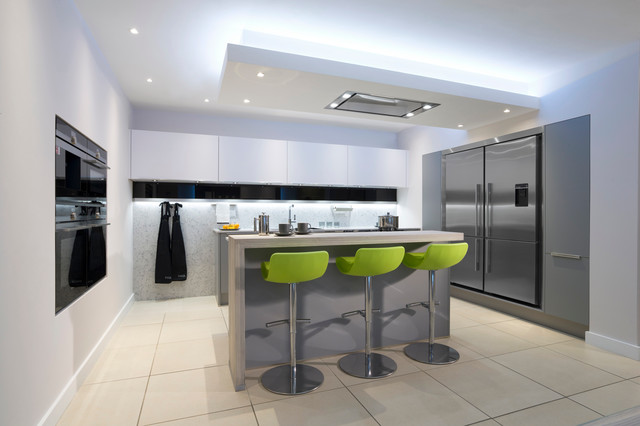 Laser soft pearl grey & polar white - Modern - Kitchen - London - by ...