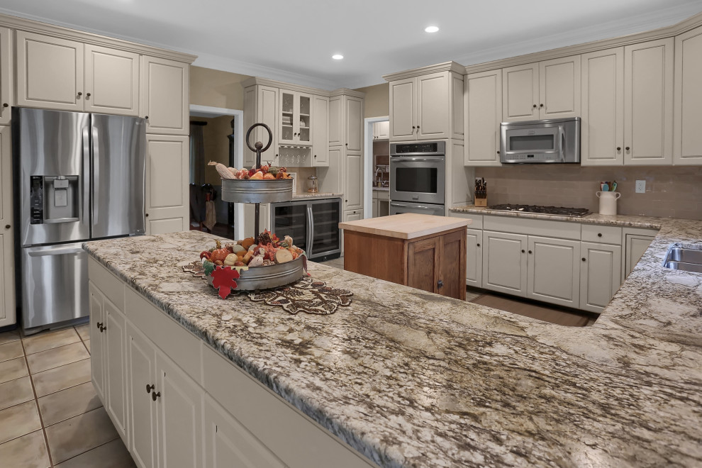 Leathered Blue Dunes Kitchen - Traditional - Kitchen - Other - by ...