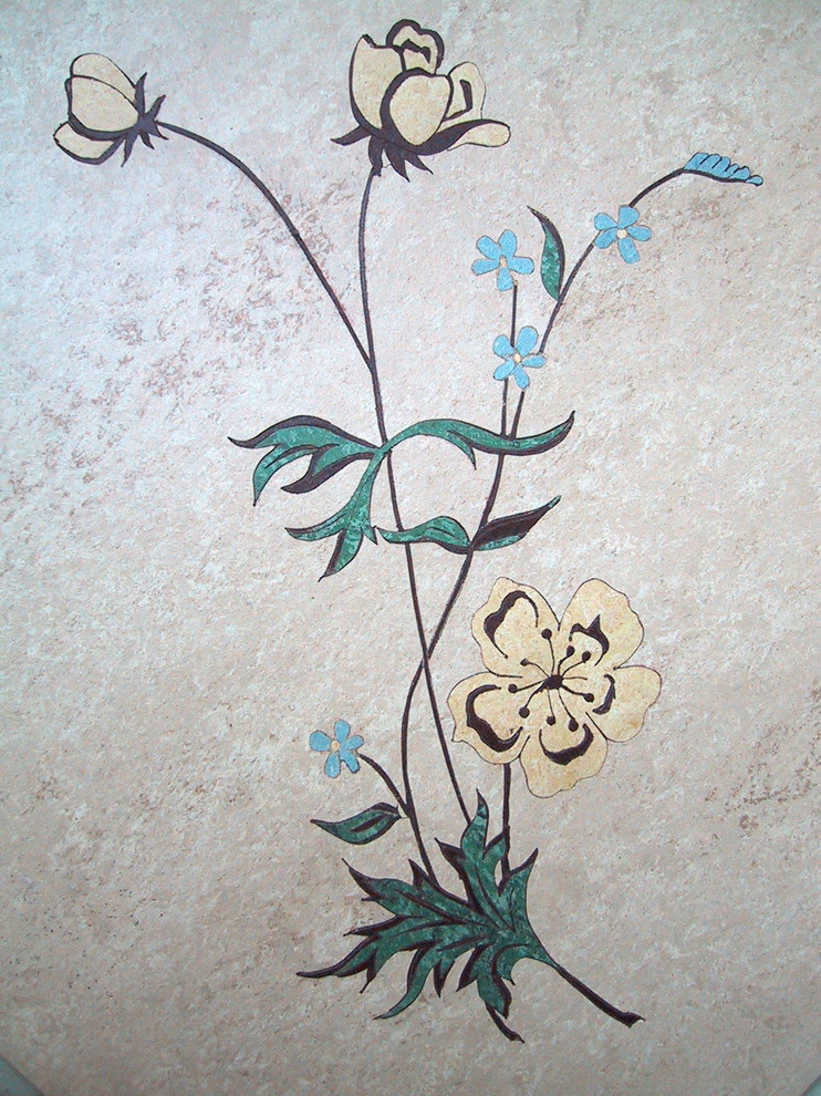 Life Size Linoleum Flowers - Traditional - Kitchen - Los Angeles - by ...