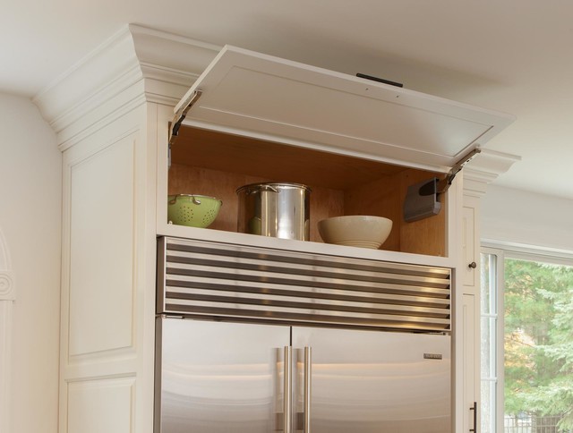 Lift Door Above Fridge - Transitional - Kitchen - Newark - by Foxcraft ...