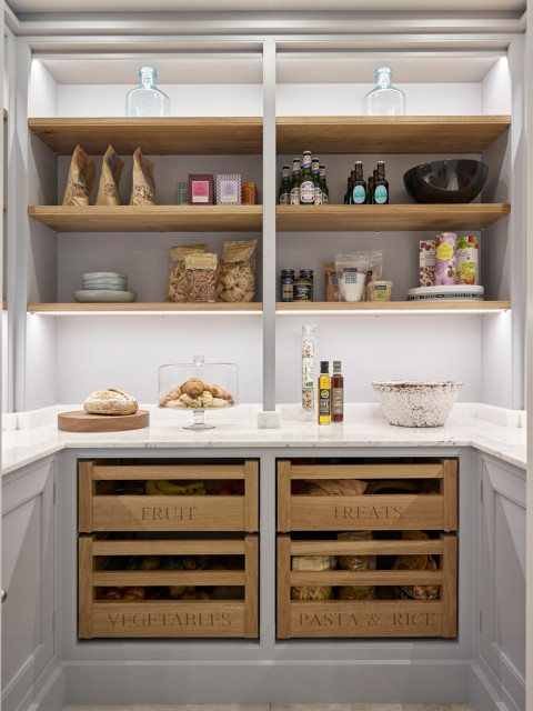 Light Grey and Solid Oak Pantry by The Secret Drawer - Contemporary ...