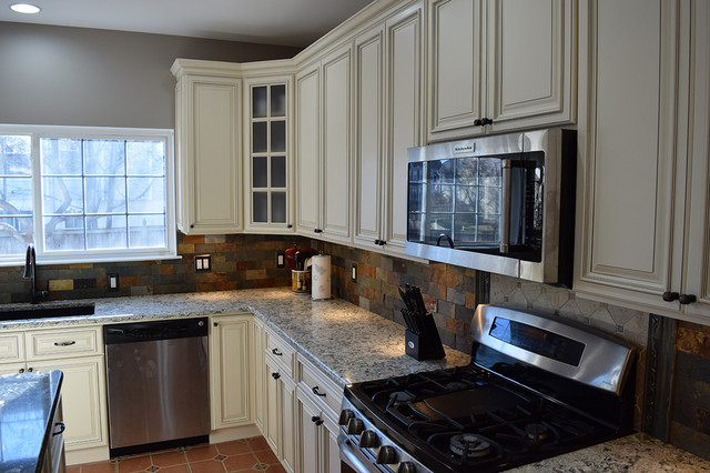 Linen Cabinets with Light Quartz Countertop and Dark Quartz Countertop ...