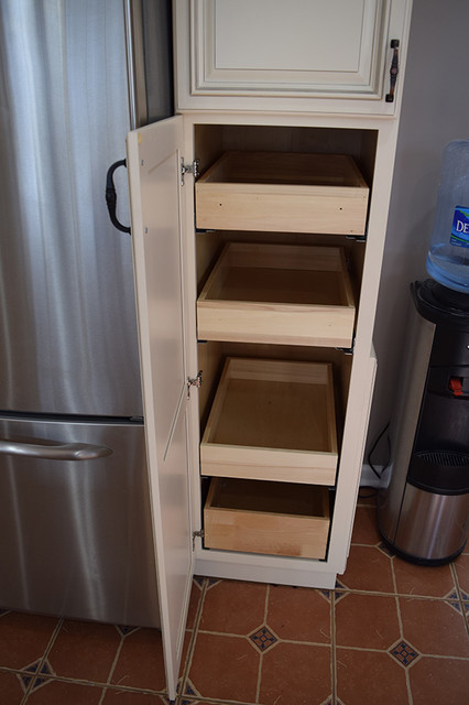 Linen Cabinets with Light Quartz Countertop and Dark Quartz Countertop ...