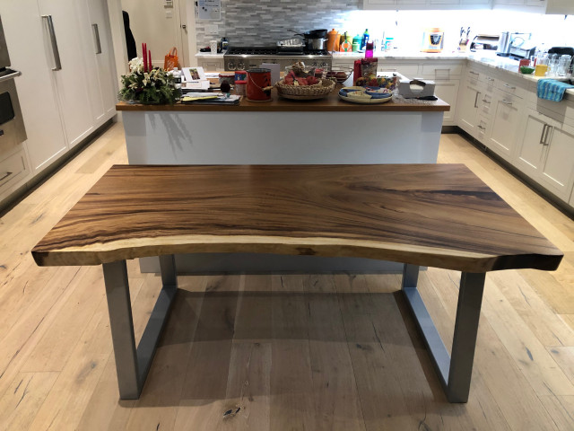 Live Edge Wood Kitchen Dining Table - Transitional - Kitchen - New York ...