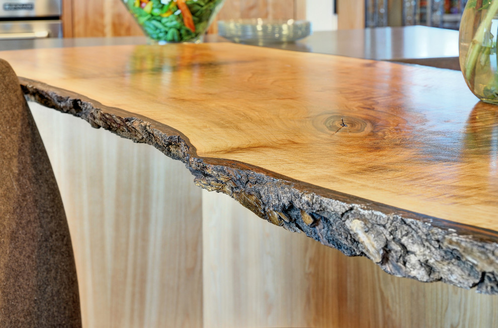 live wood edge island top - Contemporary - Kitchen - San Francisco - by ...