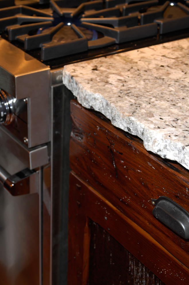 Log and Stone Timber Frame - Rustic - Kitchen - Charlotte - by ...