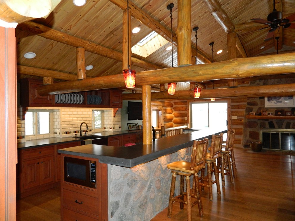 Log Cabin Remodel - Rustic - Kitchen - Detroit - by Designer Homes Inc ...