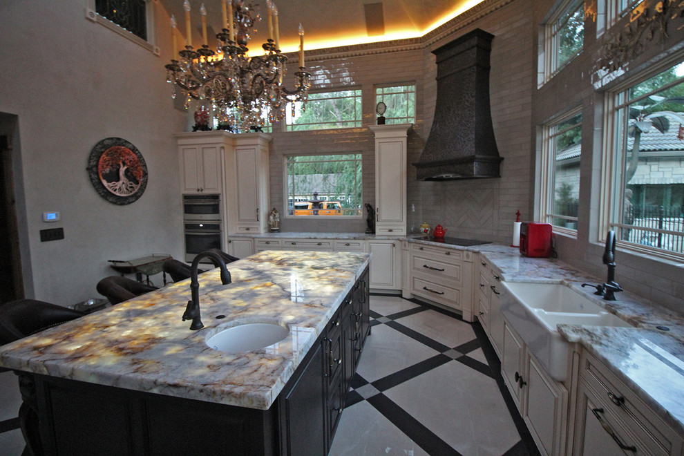 Lucent Quartzite Island & Kitchen Addition - Traditional - Kitchen ...