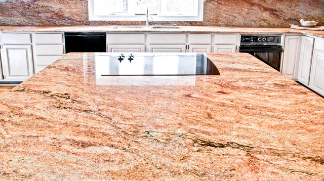 Madura Gold Granite Kitchen Countertop Designs