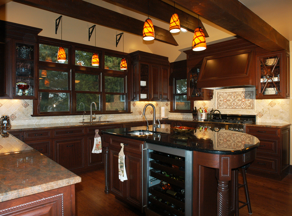 Mahogany Custom Detailed Kitchen - Traditional - Kitchen - New York ...