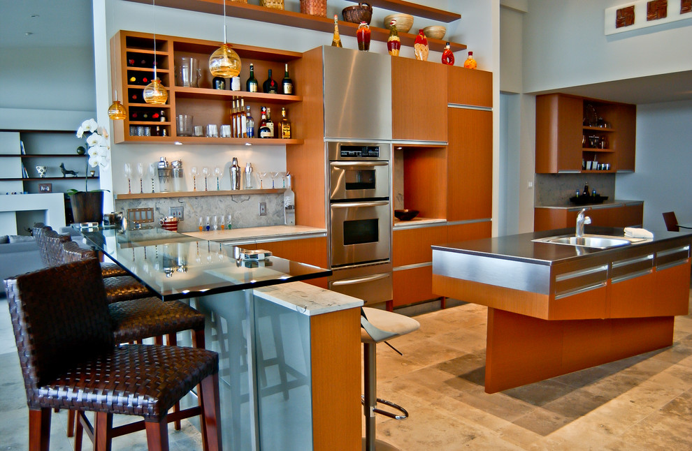 Malibu Beach House Project in 2002 - Modern - Kitchen - Los Angeles ...