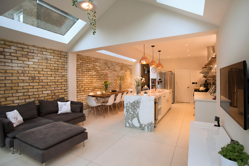 Silky Cream Gable Roof Extension - Tooting - Contemporary - Kitchen ...