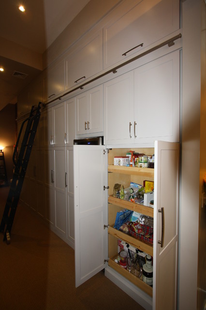 Manhattan NY Residential Bar and Butler's Pantry with Sliding Ladder ...