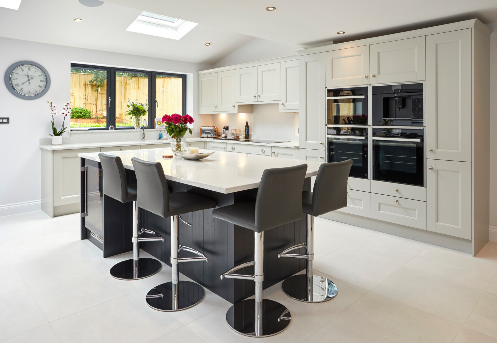 Manor House Painted Limestone & Anthracite - Transitional - Kitchen ...