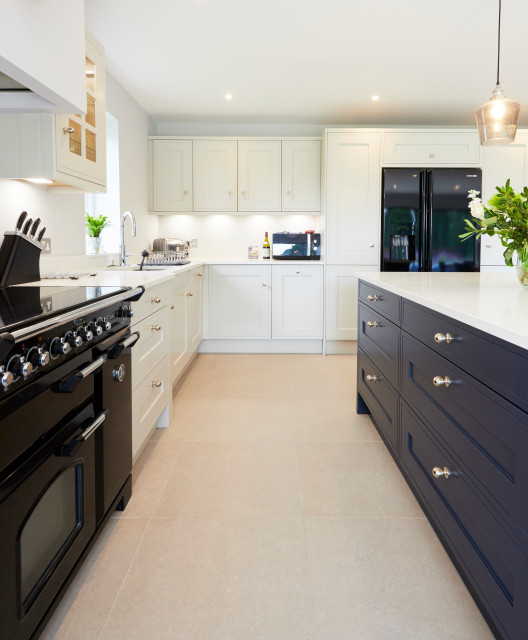 Manor House Painted Limestone & Oxford Blue - Kitchen - Buckinghamshire ...