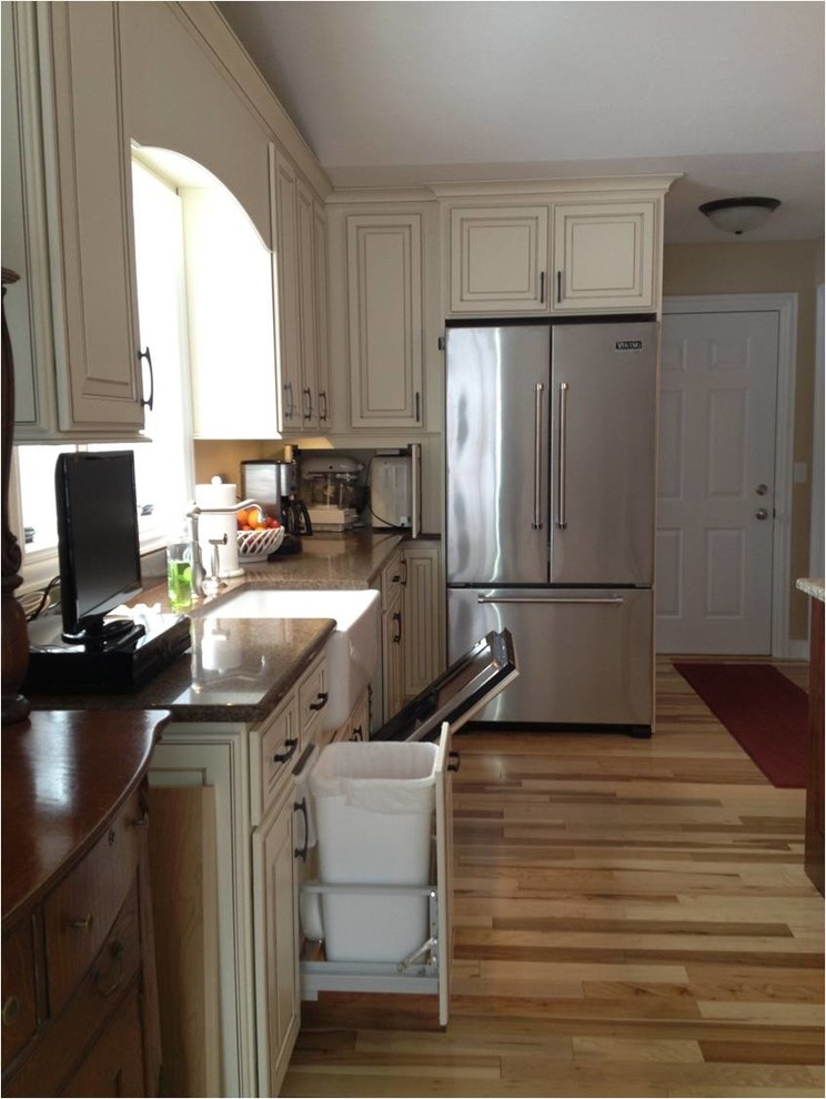 Mape Paint Almond Cabinets with Glazing with cherry pecan island ...
