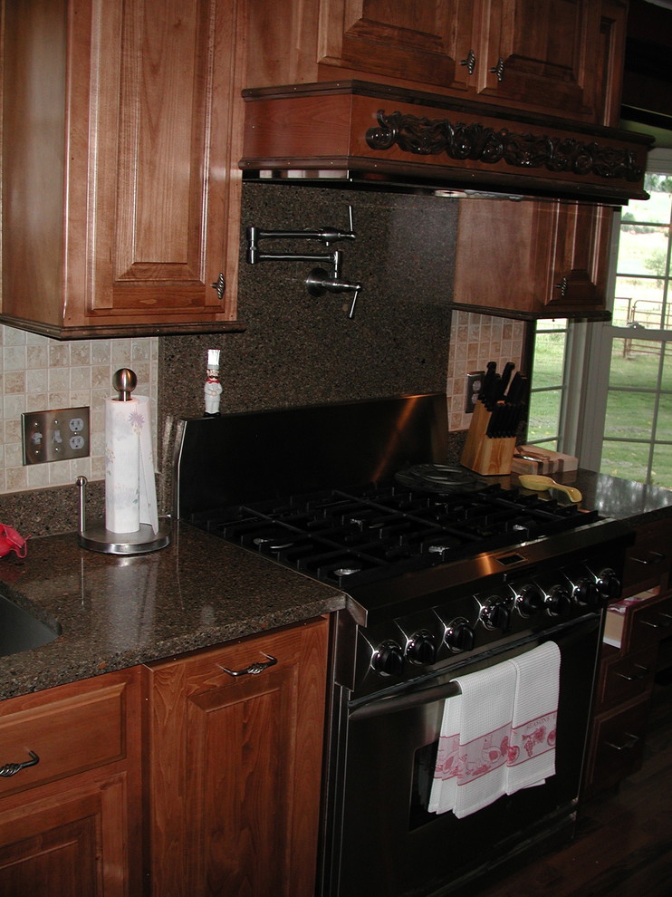 Maple Stained Cabinets With a Darker Crown Molding - Traditional ...