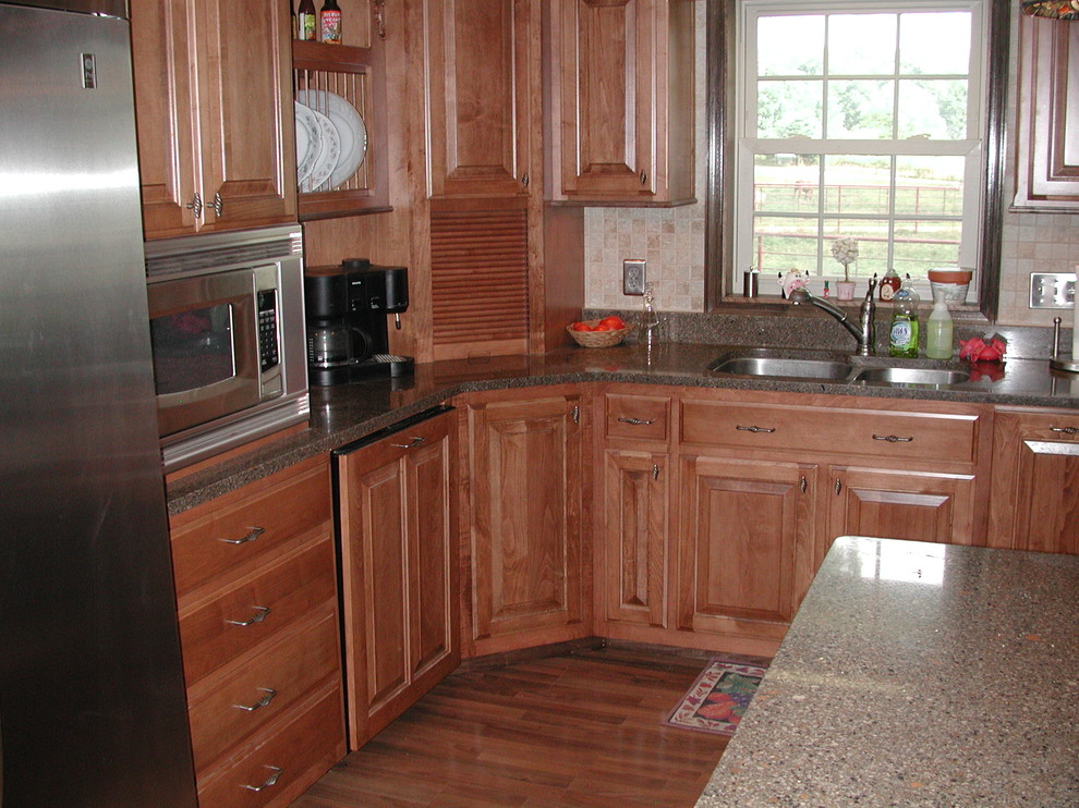 Maple Stained Cabinets With a Darker Crown Molding - Traditional ...