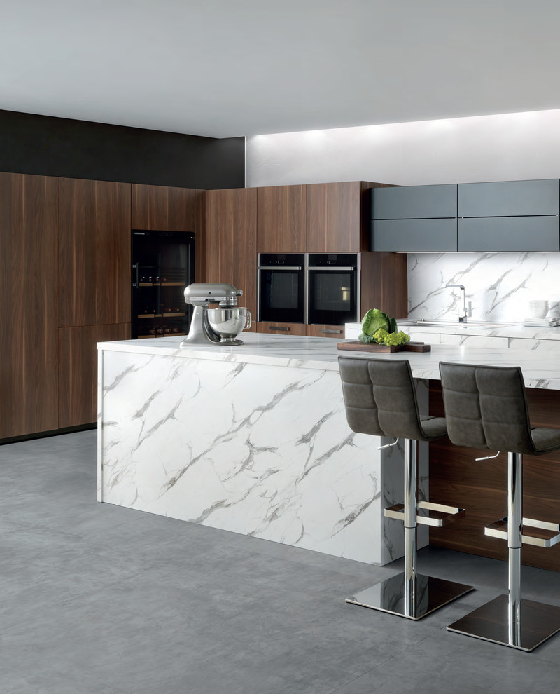 Marble effect and wood finish Schmidt Kitchen design - Contemporary ...