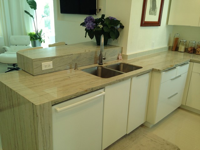 marble in the Kitchen counter top - Modern - Kitchen - Miami - by ...