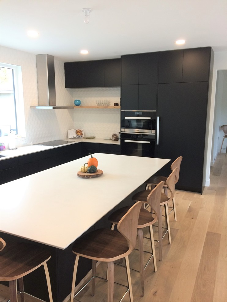 Matt Black Flat Panel Mid-century Modern - Modern - Kitchen - Calgary ...