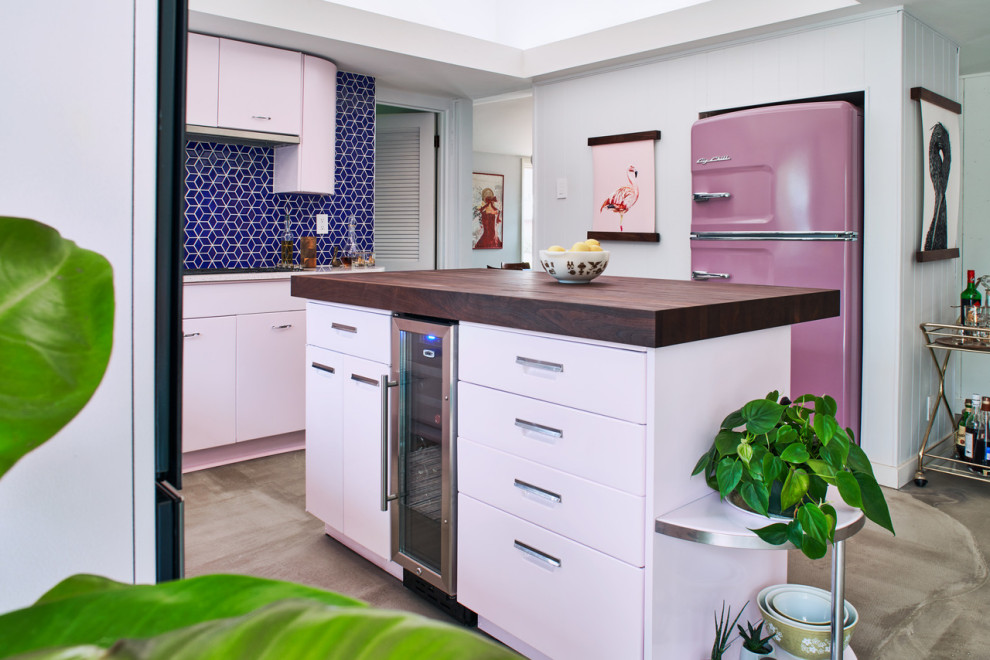 MCM Pink Kitchen Reno - Midcentury - Kitchen - St Louis | Houzz