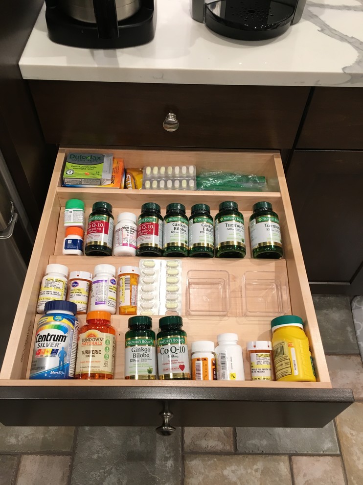 Medicine Drawer Keeps Meds Organized - Transitional - Kitchen - Houston ...