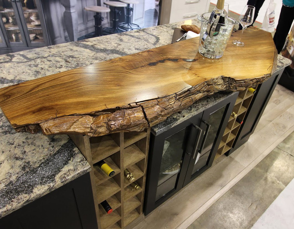 Medina, OH - Traditional - English Wych Elm Live Edge Countertop ...