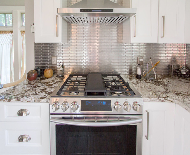 Metallic Subway Tile Backsplash