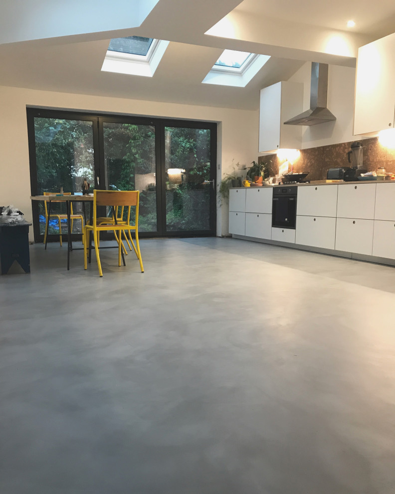 Microcement Kitchen Floor - Contemporáneo - Cocina - Otras zonas - de ...
