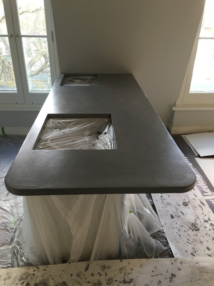 Microcement Polished Concrete Kitchen Worktop Earls Court London ...
