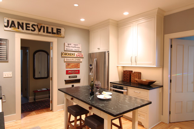 Microwave Drawer in Kitchen with Inset Cabinets - Country - Kitchen ...