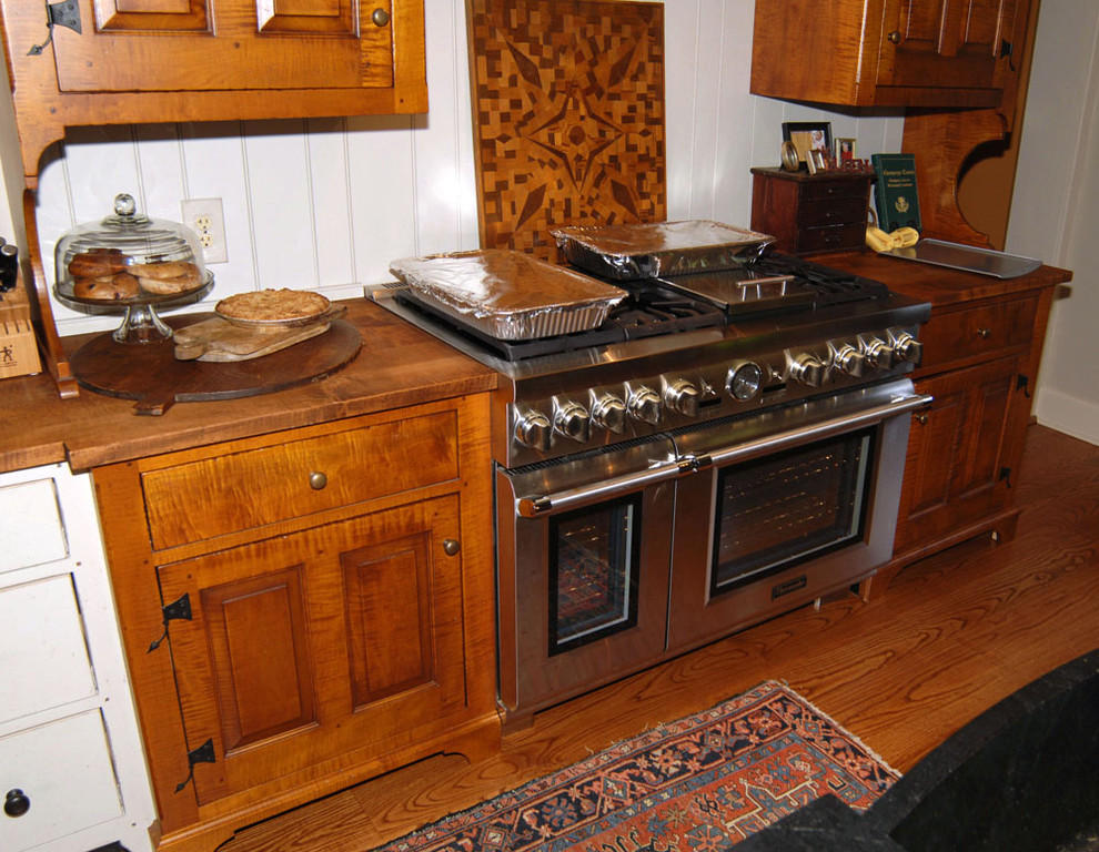 Mid Ohio Farm House - Collected Style Painted and Curly Maple Kitchen ...