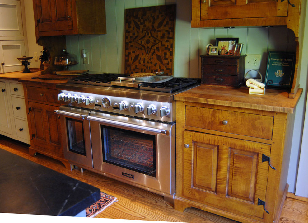 Mid Ohio Farm House - Collected Style Painted and Curly Maple Kitchen ...