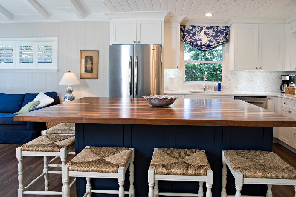 "Mission" White & Blue - Transitional - Kitchen - Orlando - by Creative ...