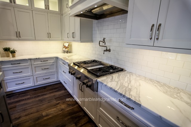 Mitred Kitchen Island Project - Kitchen - Chicago - by US Marble ...